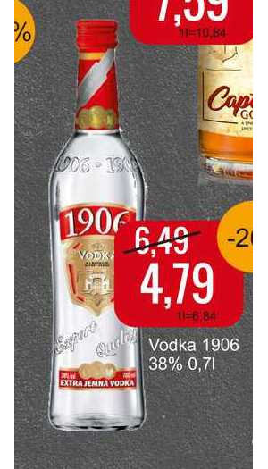 Vodka 1906 38% 0,7 l v akcii | Zlacnene.sk