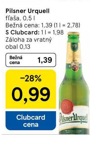 Pilsner Urquell 500 ml flaša v akcii | Zlacnene.sk