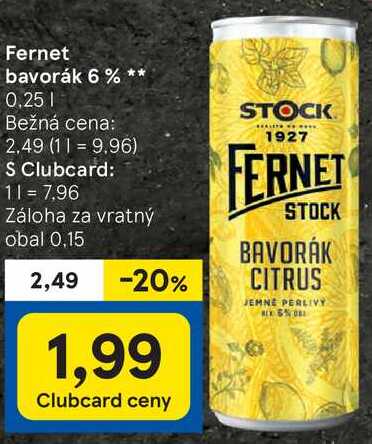ARCHIV | Fernet bavorák 6 %, 0,25 l v akcii platné do: 18.7.2023 ...