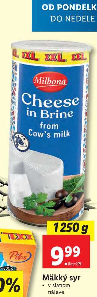 Milbona Cheese in Brine from Cow's milk 1250 g v akcii | Zlacnene.sk