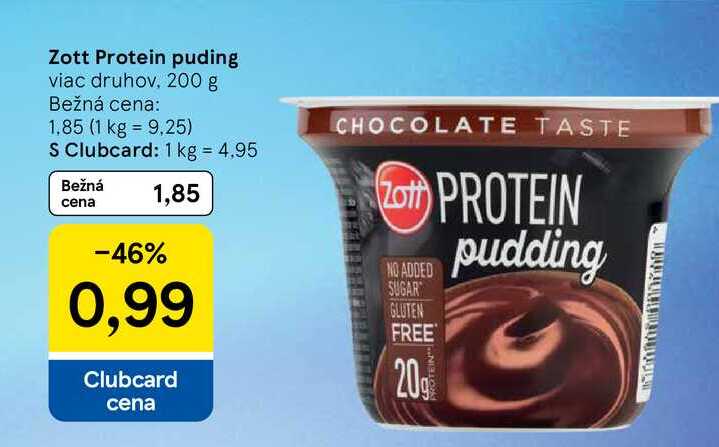 Zott Protein puding viac druhov, 200 g v akcii | Zlacnene.sk