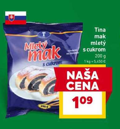Tina mak mletý s cukrom 200 g v akcii | Zlacnene.sk